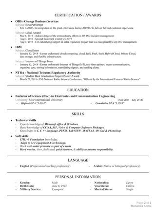 Mohamed Krima CV | PDF