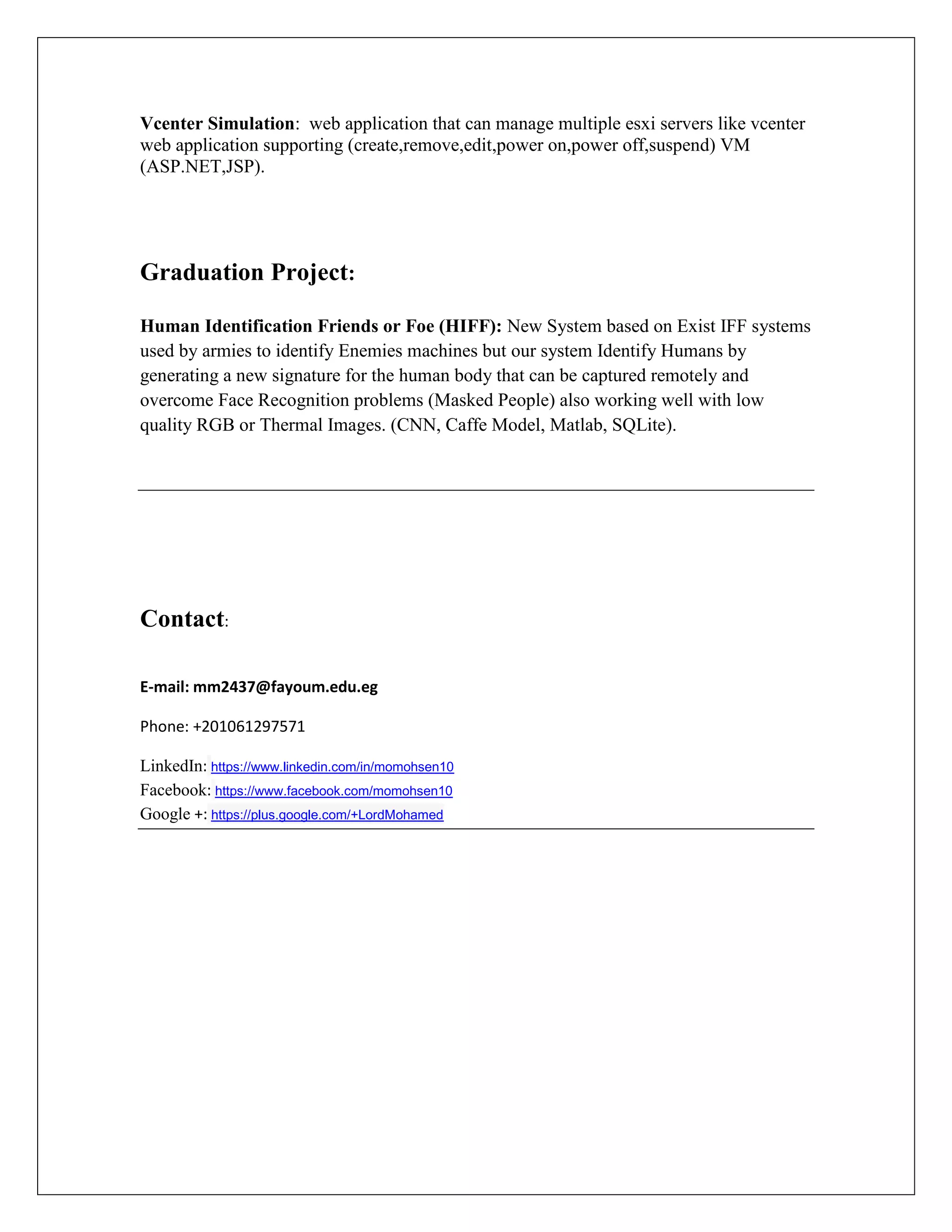 Mohamed mohsen cv | PDF