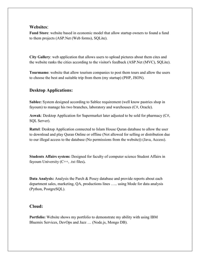 Mohamed mohsen cv | PDF | Computing | Technology & Computing