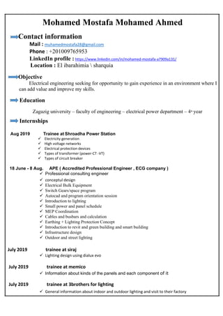 Mohamed mostafa cv | PDF
