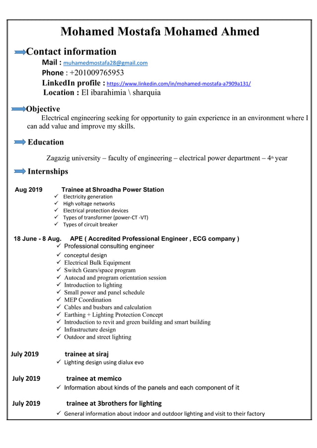 Mohamed mostafa cv | PDF