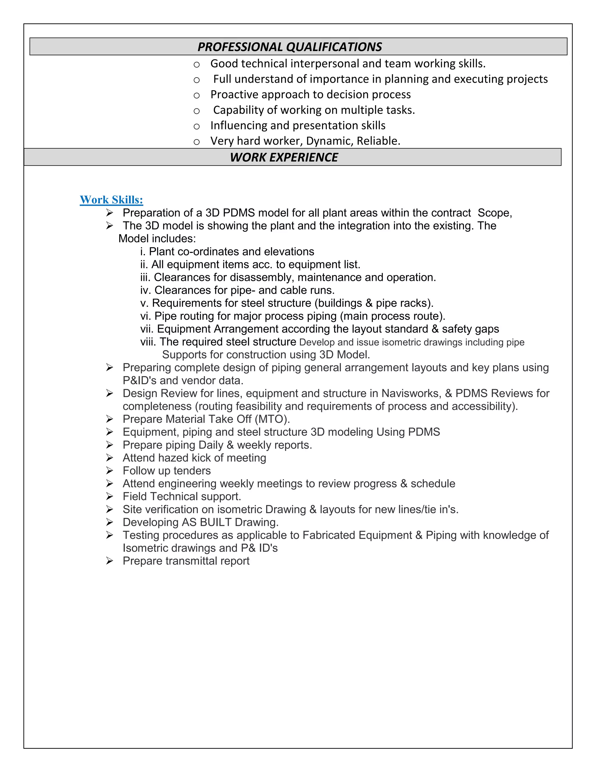Mohamed osama cv piping | PDF