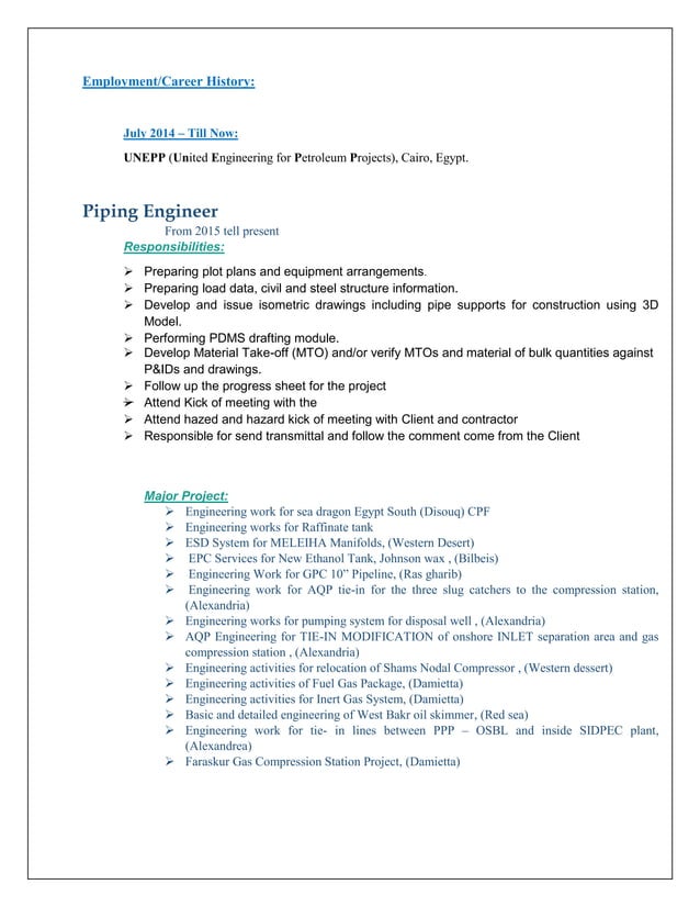 Mohamed osama cv piping | PDF