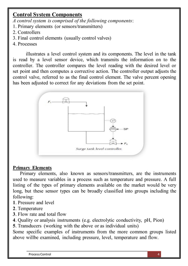 Control System Components | DOCX | Chemistry | Science