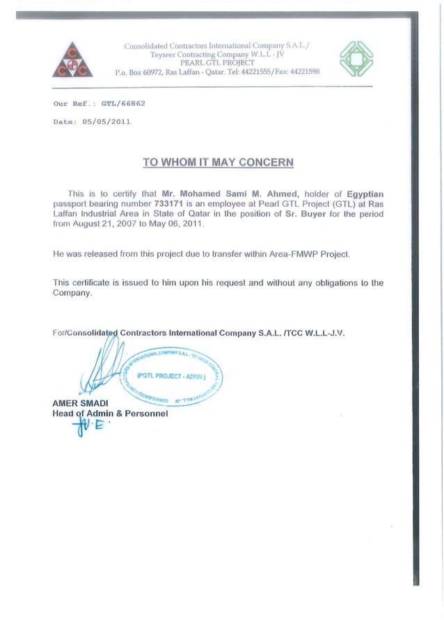 Mohamed samy cv with experience certificates | PDF