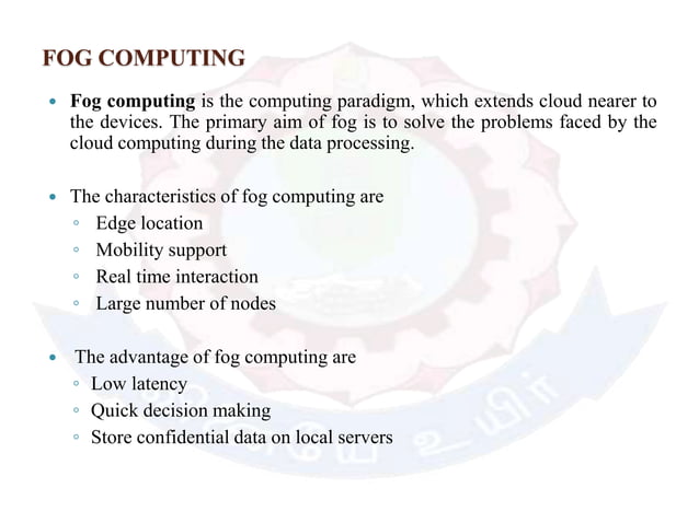 An Intelligent Architectural Framework For Fog Computing Supported Iot Applications Ppt