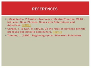 PRE andPost modifiers of noun phrase (syntax)) | PPT