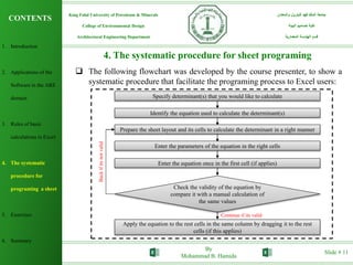 Microsoft Excel: Applications of the Software in the Architectural ...