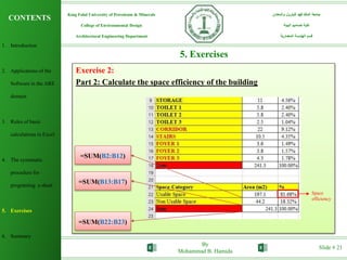 Microsoft Excel: Applications of the Software in the Architectural ...