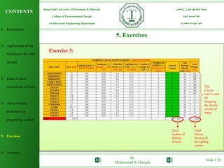 Microsoft Excel: Applications of the Software in the Architectural ...