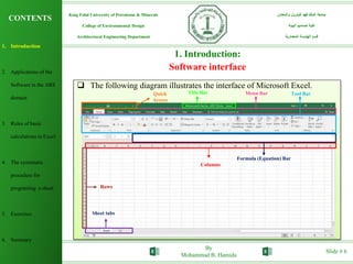 Microsoft Excel: Applications of the Software in the Architectural Engineering Domain | PPT