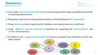 Defining and Designing a Coherent Case Study Protocol | PPT