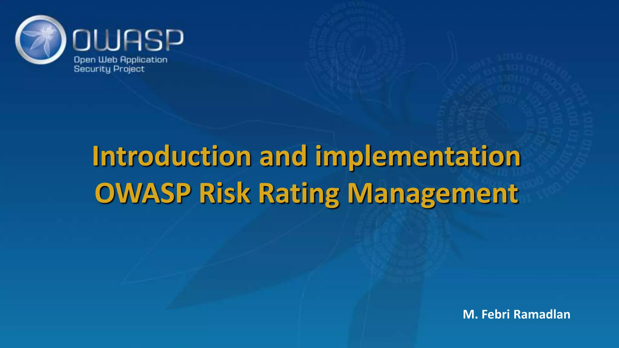 OWASP Risk Rating Management | PDF