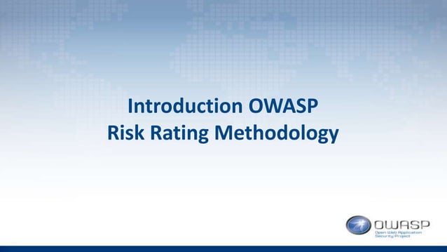 OWASP Risk Rating Management | PPT