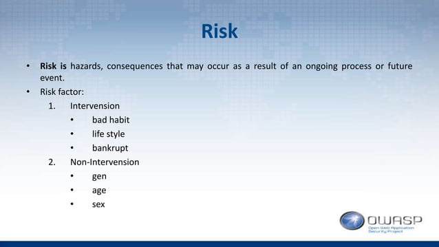 OWASP Risk Rating Management | PPT