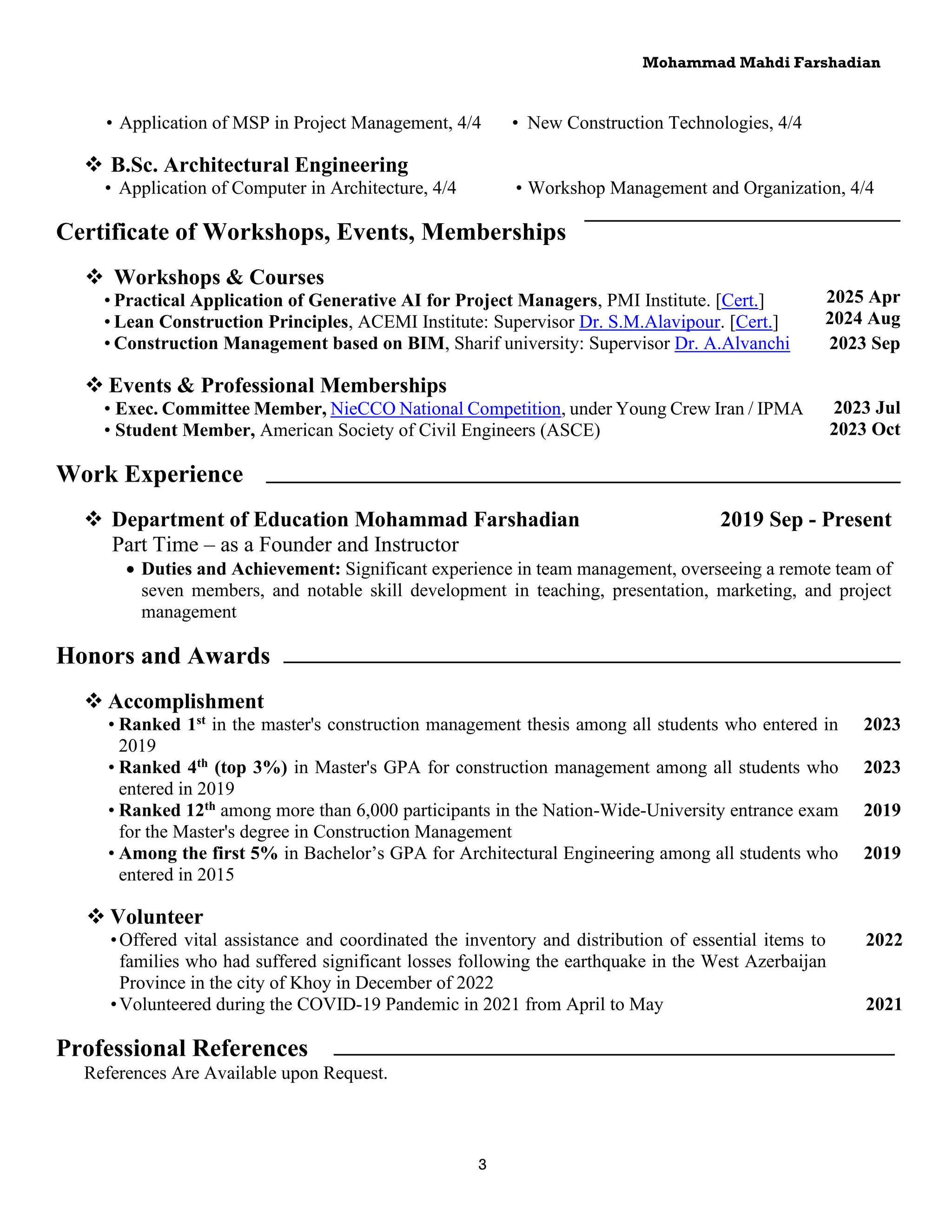 Mohammad Mahdi Farshadian CV - Prospective PhD Student 2026 | PDF