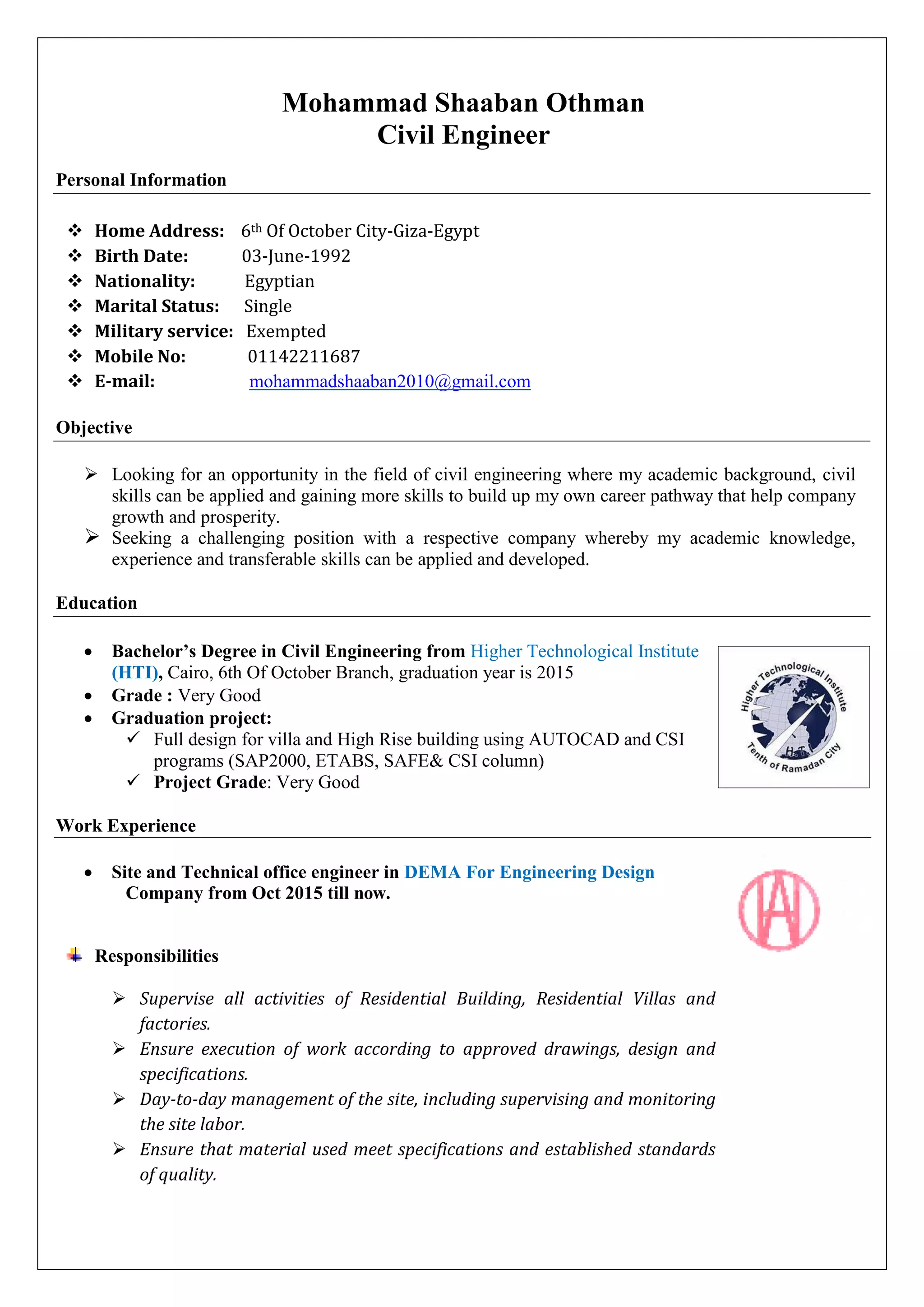 Mohammad shaaban | PDF | Civil Engineering Industry | Industries