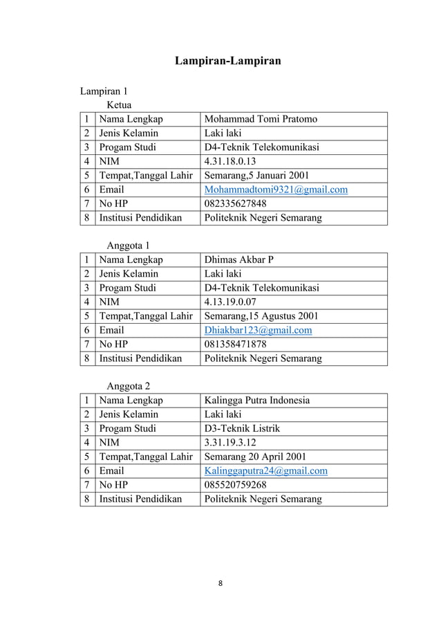 Proposal PKM-KC Mohammad Tomi Pratomo Politeknik Negeri Semarang | PDF