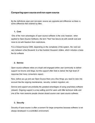 DBMS and comparing open-source and NON open-source platforms | DOCX ...