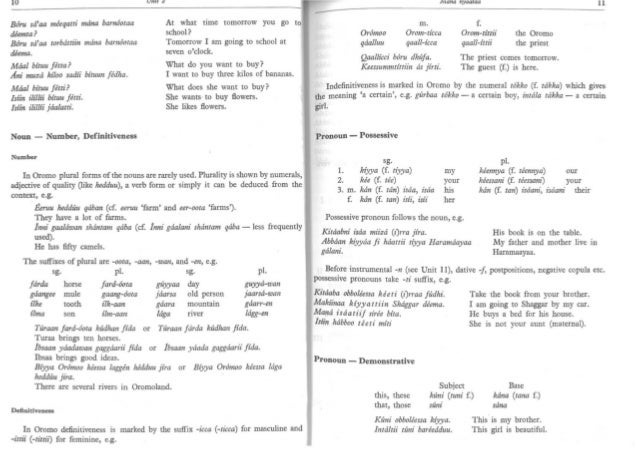 Handbook of the oromo language- 1990
