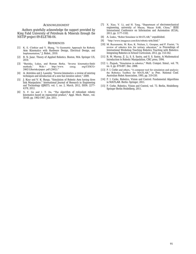Kinematics Modeling Of A 4 Dof Robotic Arm Pdf Physics Science