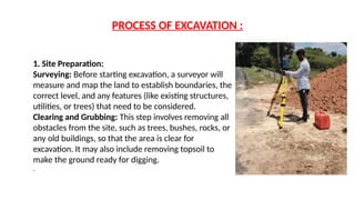 Earthwork excavation work presentation for civil engineering | PPTX