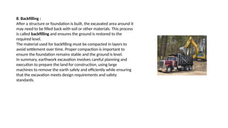 Earthwork excavation work presentation for civil engineering | PPTX