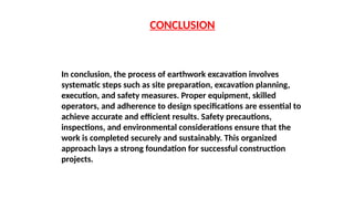Earthwork excavation work presentation for civil engineering | PPTX