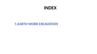 Earthwork excavation work presentation for civil engineering | PPTX