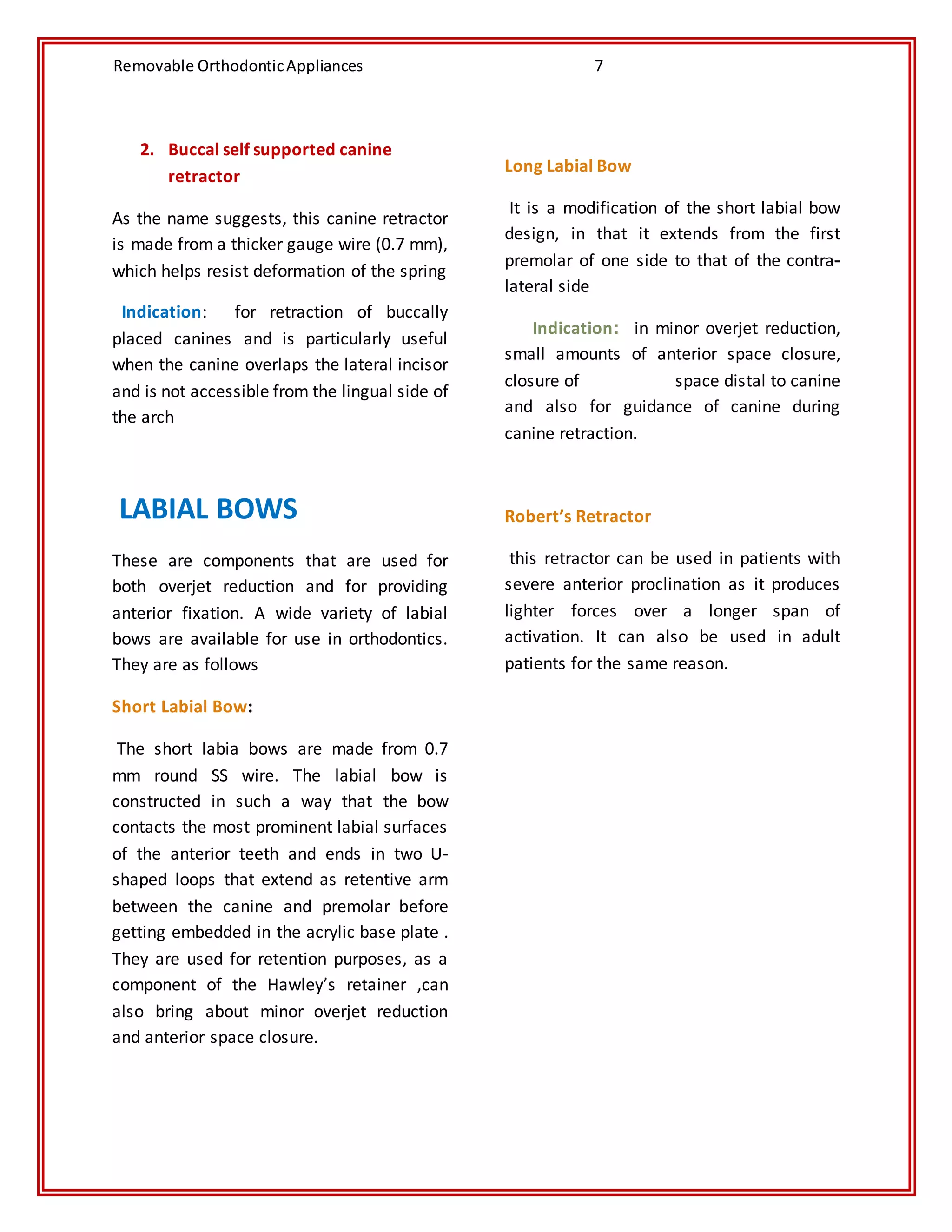 Removable orthodontic appliances part 1 | DOCX