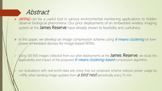 k means clustering-based data compression | PPTX | Web Development | Internet
