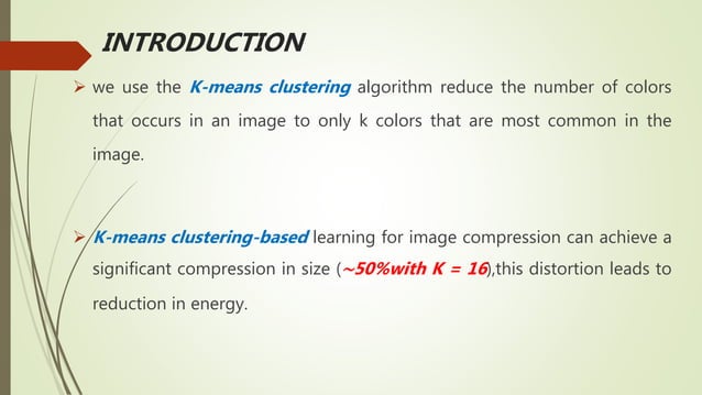 k means clustering-based data compression | PPT