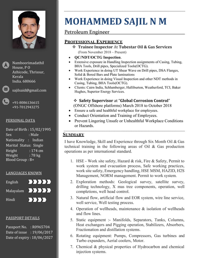 Mohammed Sajil N M Curriculum Vitae | PDF