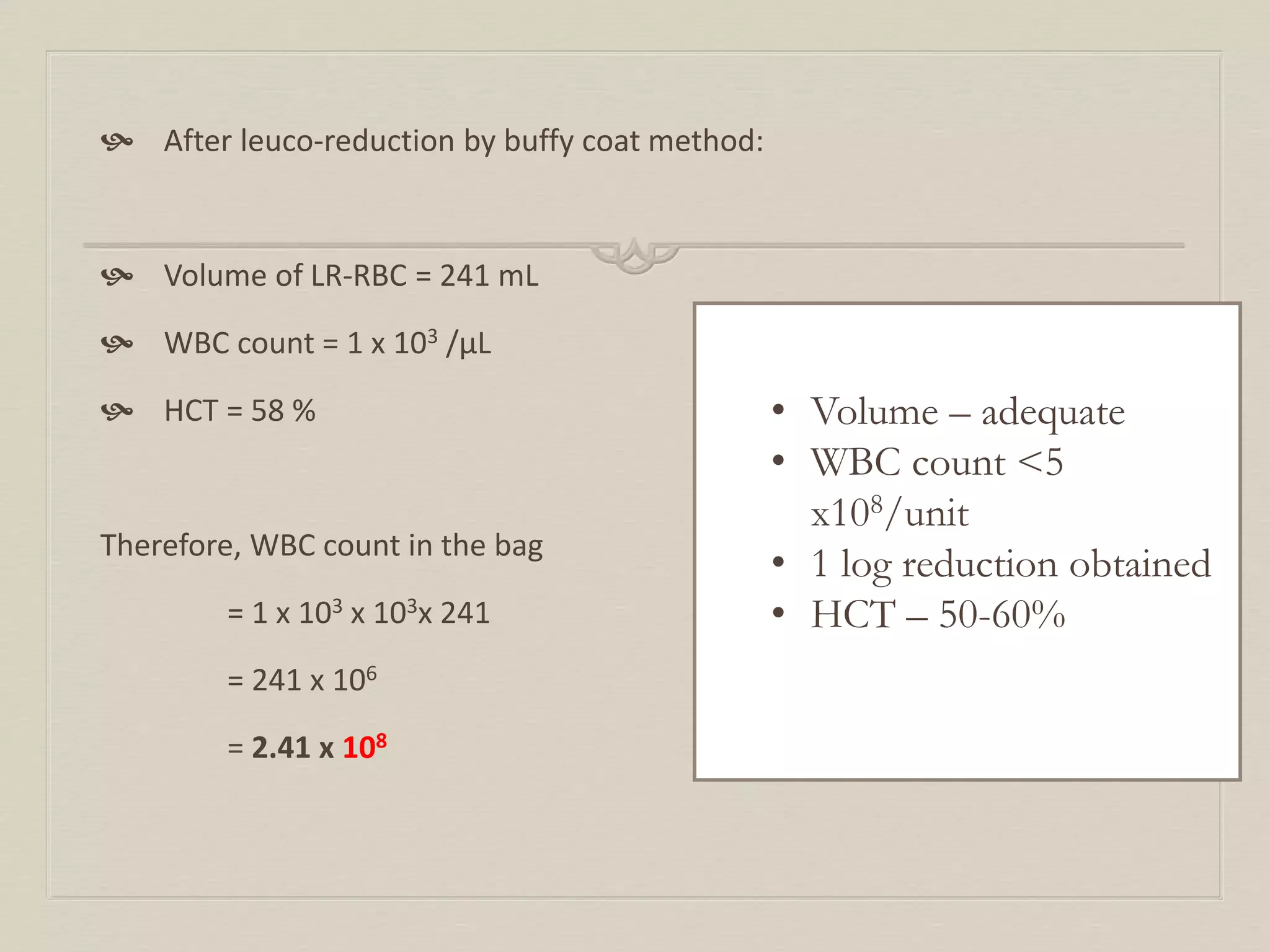 Buffy Coat Method of Component Preparation | PPTX