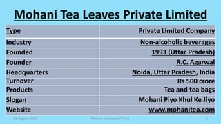 Mohani tea final presenatation | PPTX