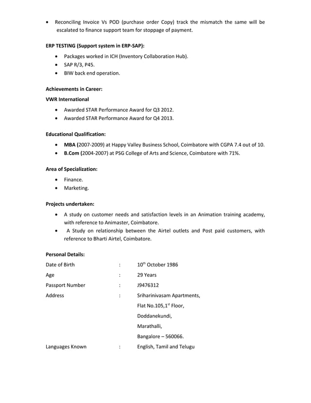 Mohan kumar v resume | PDF
