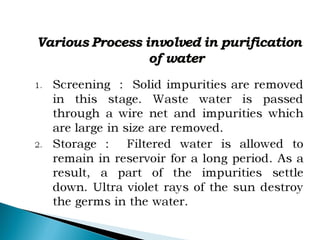 Different stages of purification in water | PPT