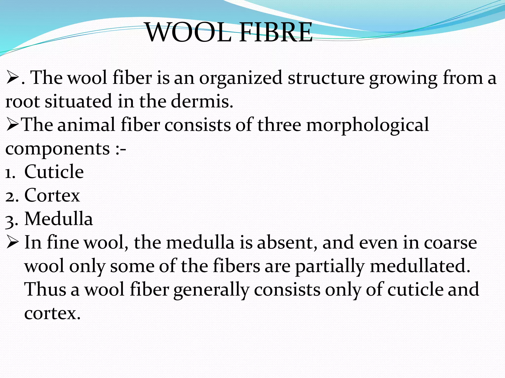 MORPHOLOGY OF WOOL FIBRE | PPTX
