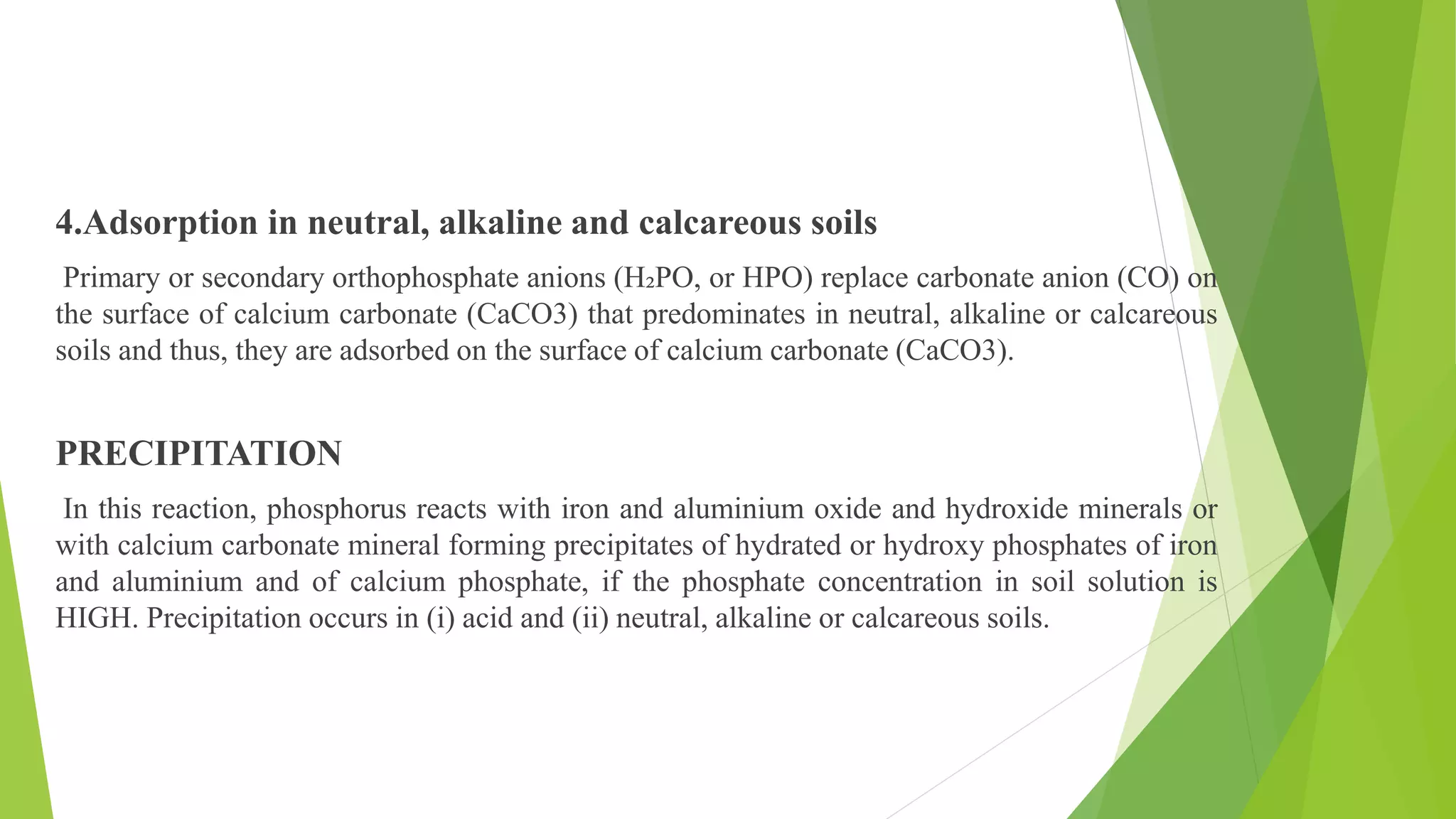 Reactions of Phosphorus in Acid and Alkaline Soil, Factors affecting ...