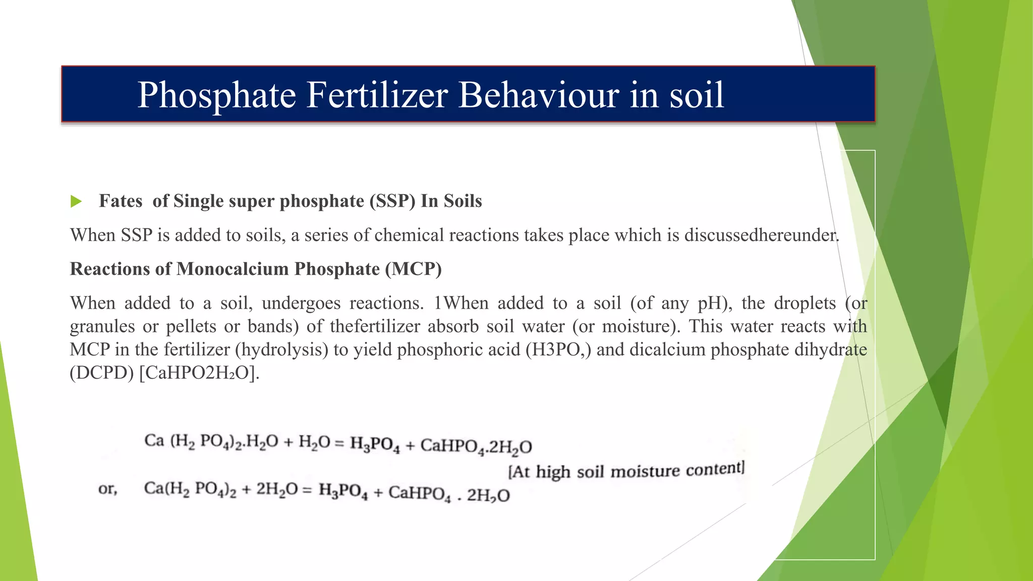 Reactions of Phosphorus in Acid and Alkaline Soil, Factors affecting ...