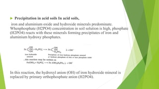 Reactions of Phosphorus in Acid and Alkaline Soil, Factors affecting ...