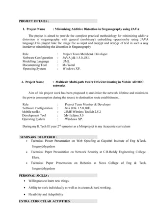 Mohans Resume | DOC