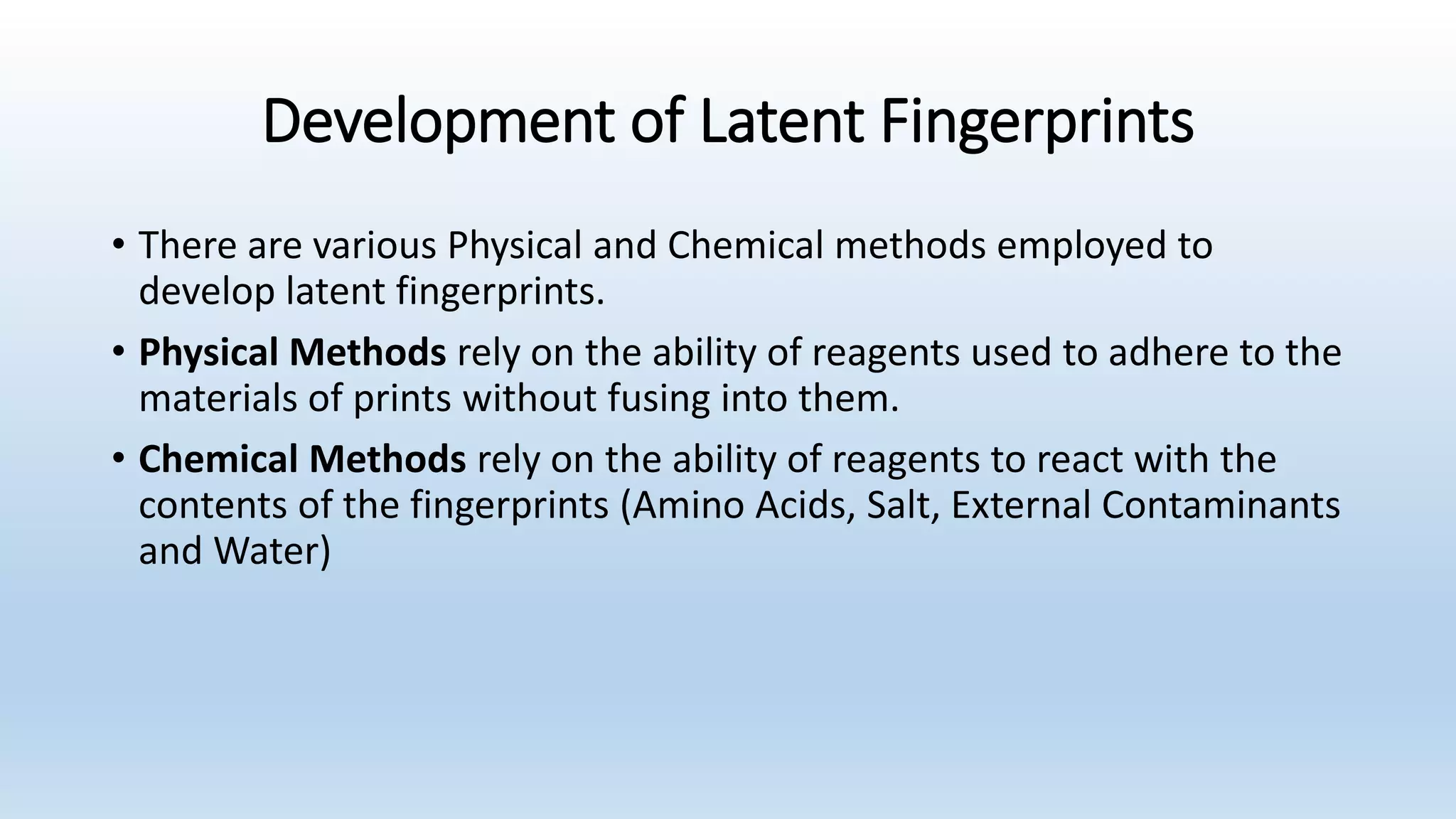 Development of Latent Fingerprints | PPTX