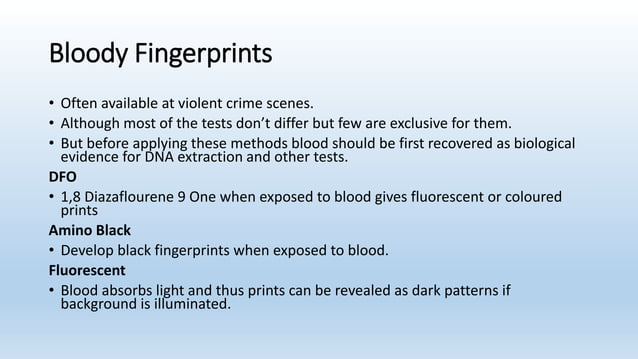 Development of Latent Fingerprints | PPTX | Skin Care | Beauty