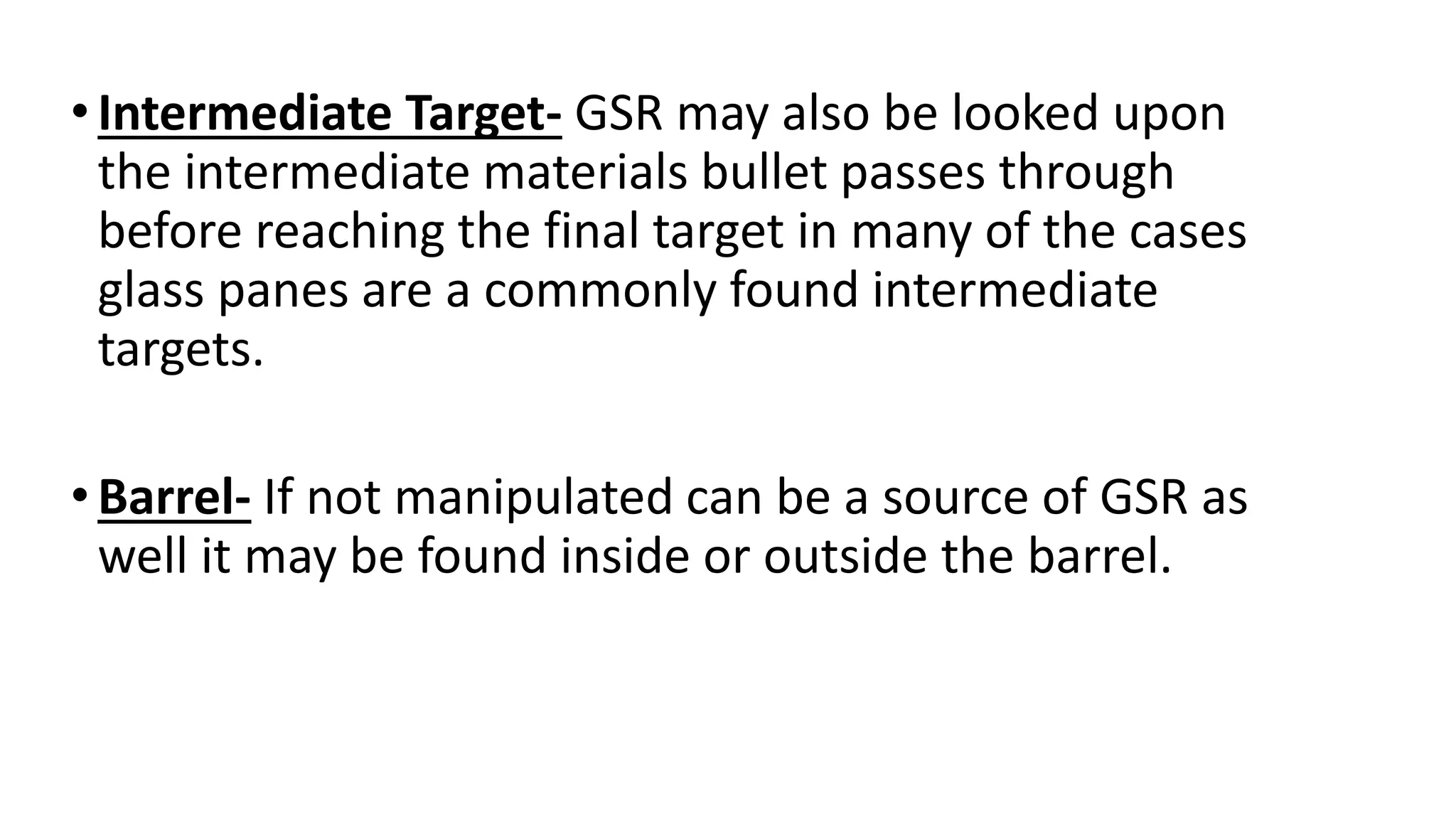 Gun Shot Residue Analysis | PPTX