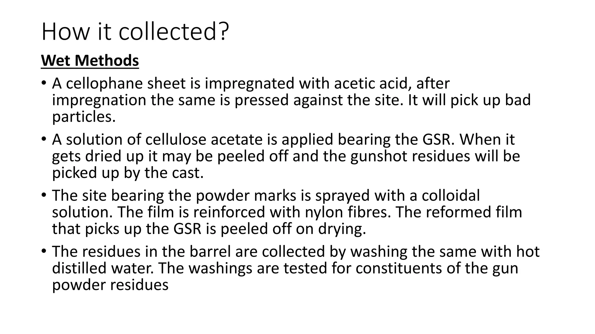 Gun Shot Residue Analysis | PPTX