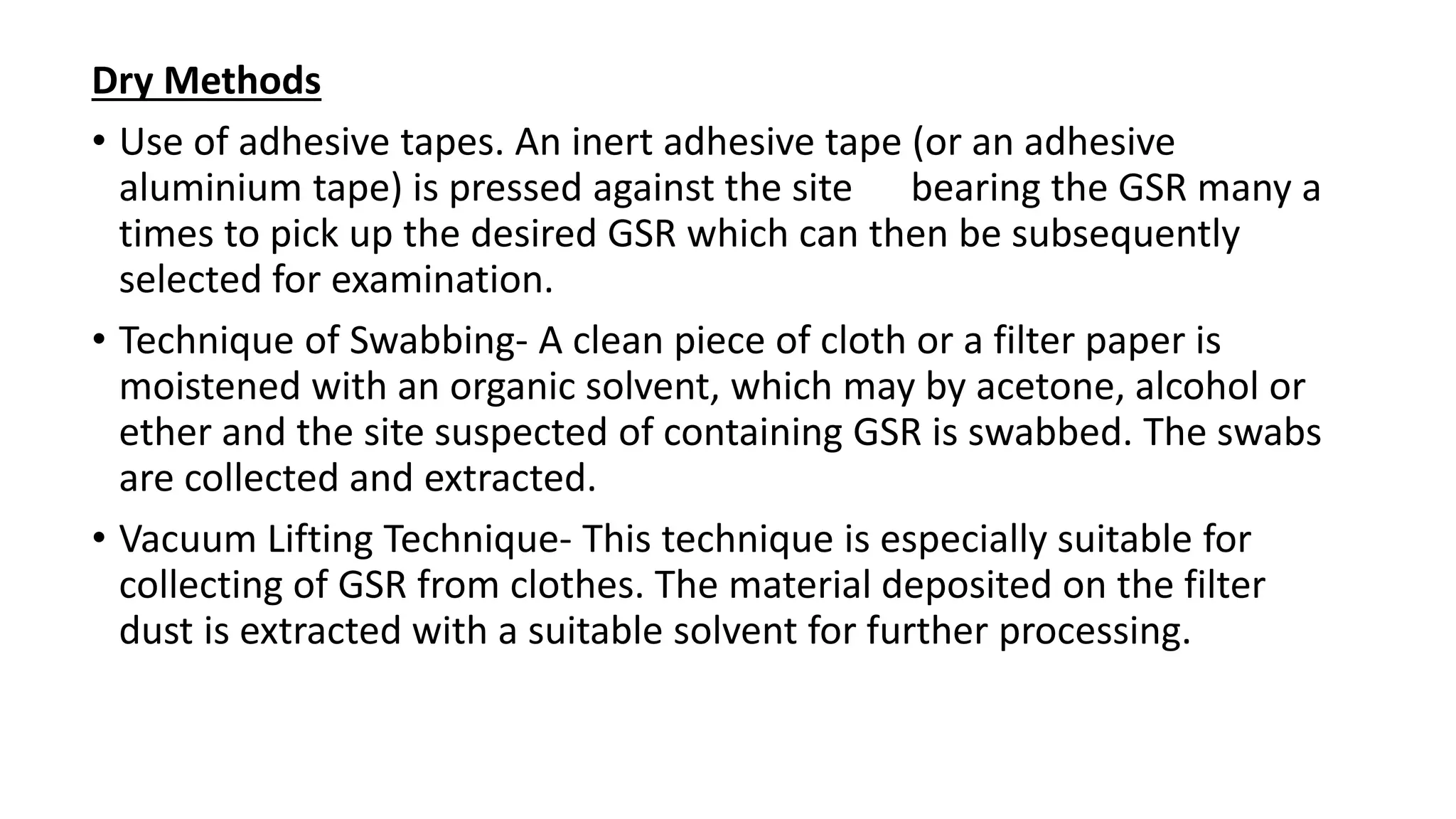 Gun Shot Residue Analysis | PPTX