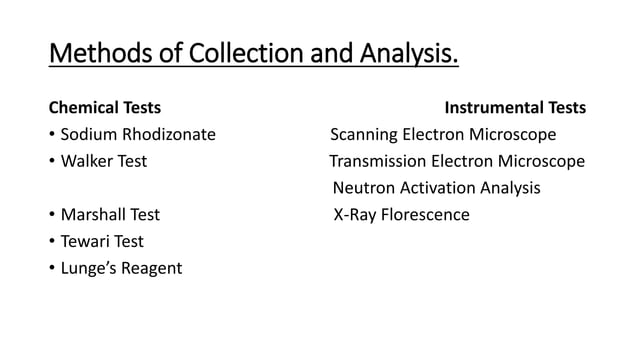 Gun Shot Residue Analysis | PPTX