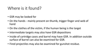 Gun Shot Residue Analysis | PPTX