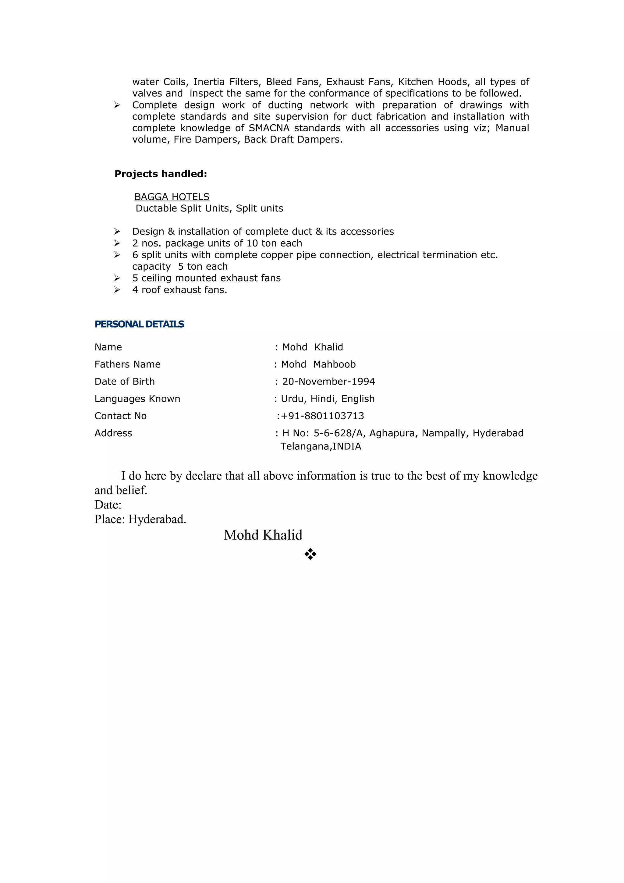 HVAC SITE ENGINEER | DOC | Civil Engineering Industry | Industries